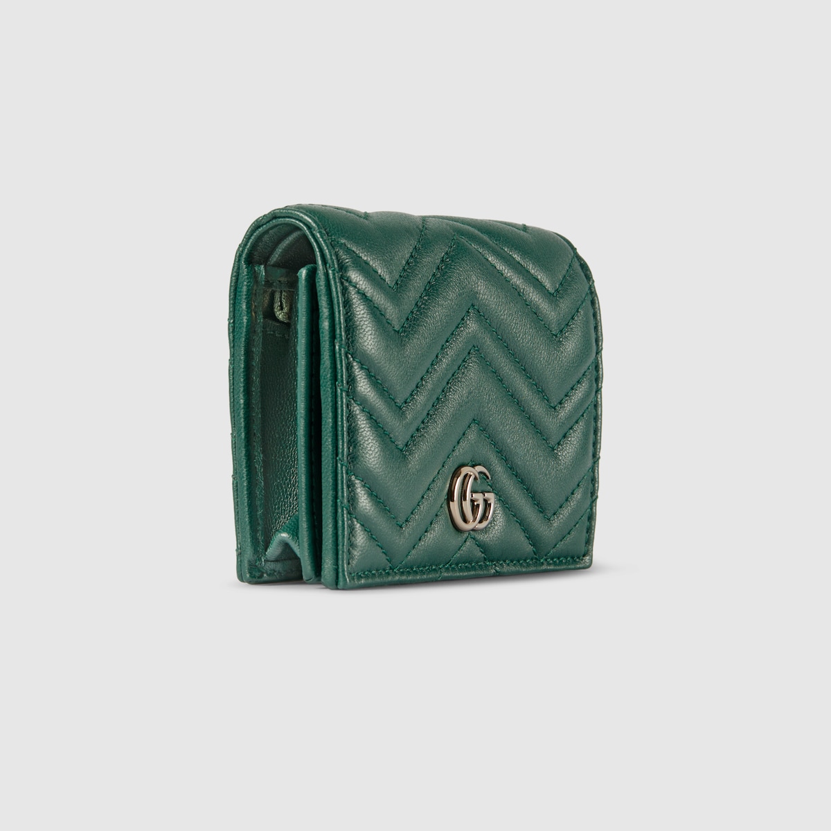 GG Marmont card case wallet in green leather | GUCCI® AU
