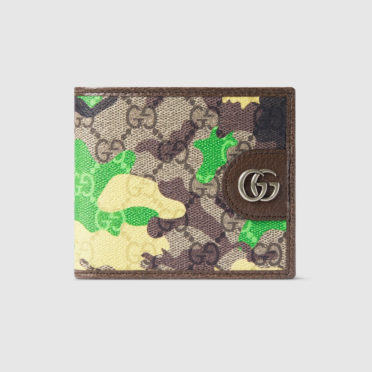 GG bi-fold wallet in green and yellow GG fabric | GUCCI® SE