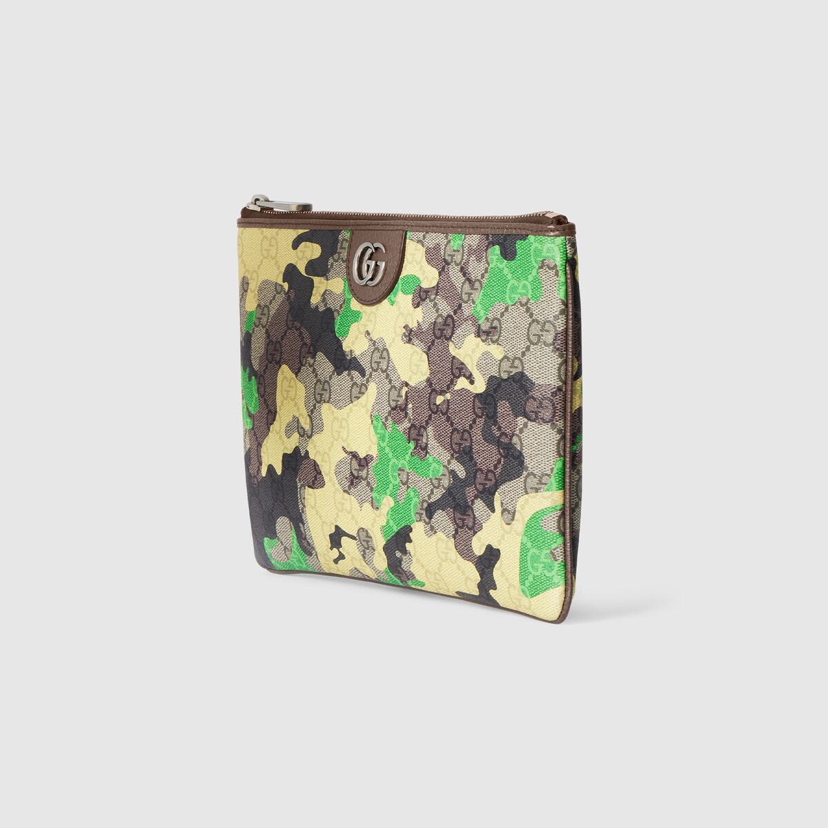 GG pouch in green and yellow GG fabric | GUCCI® US