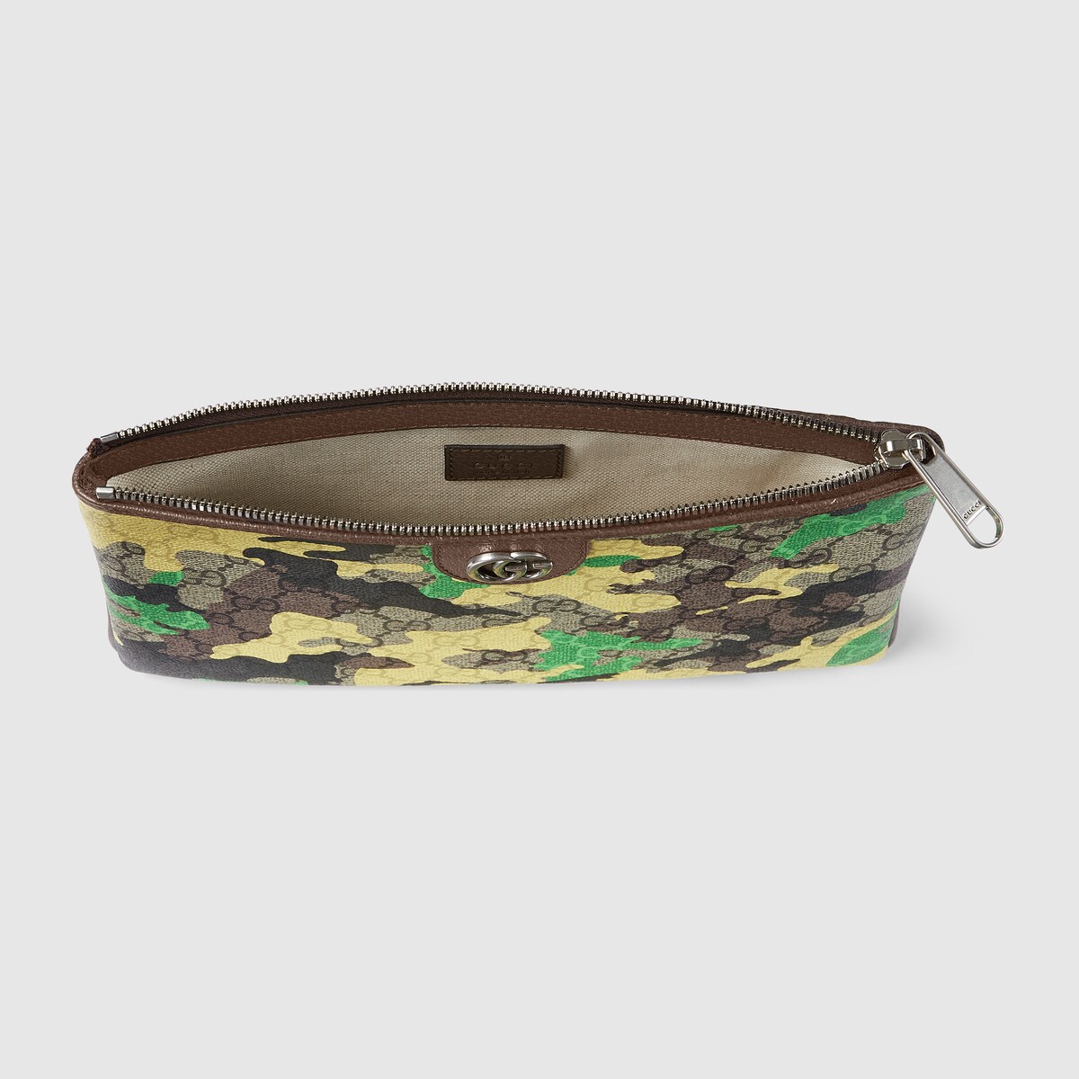 GG pouch in green and yellow GG fabric | GUCCI® US