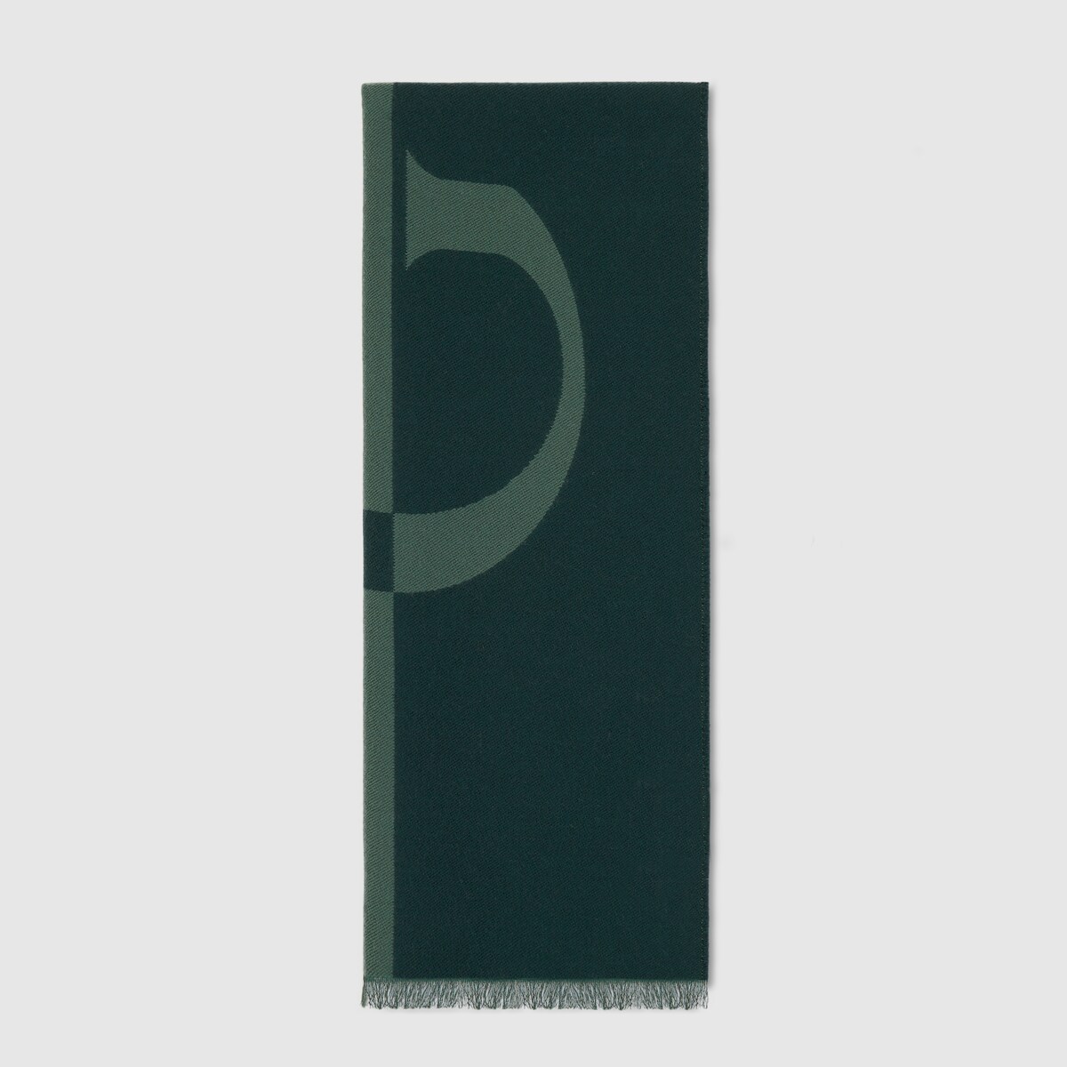 Wool scarf with Gucci logo in green and light green | GUCCI® US