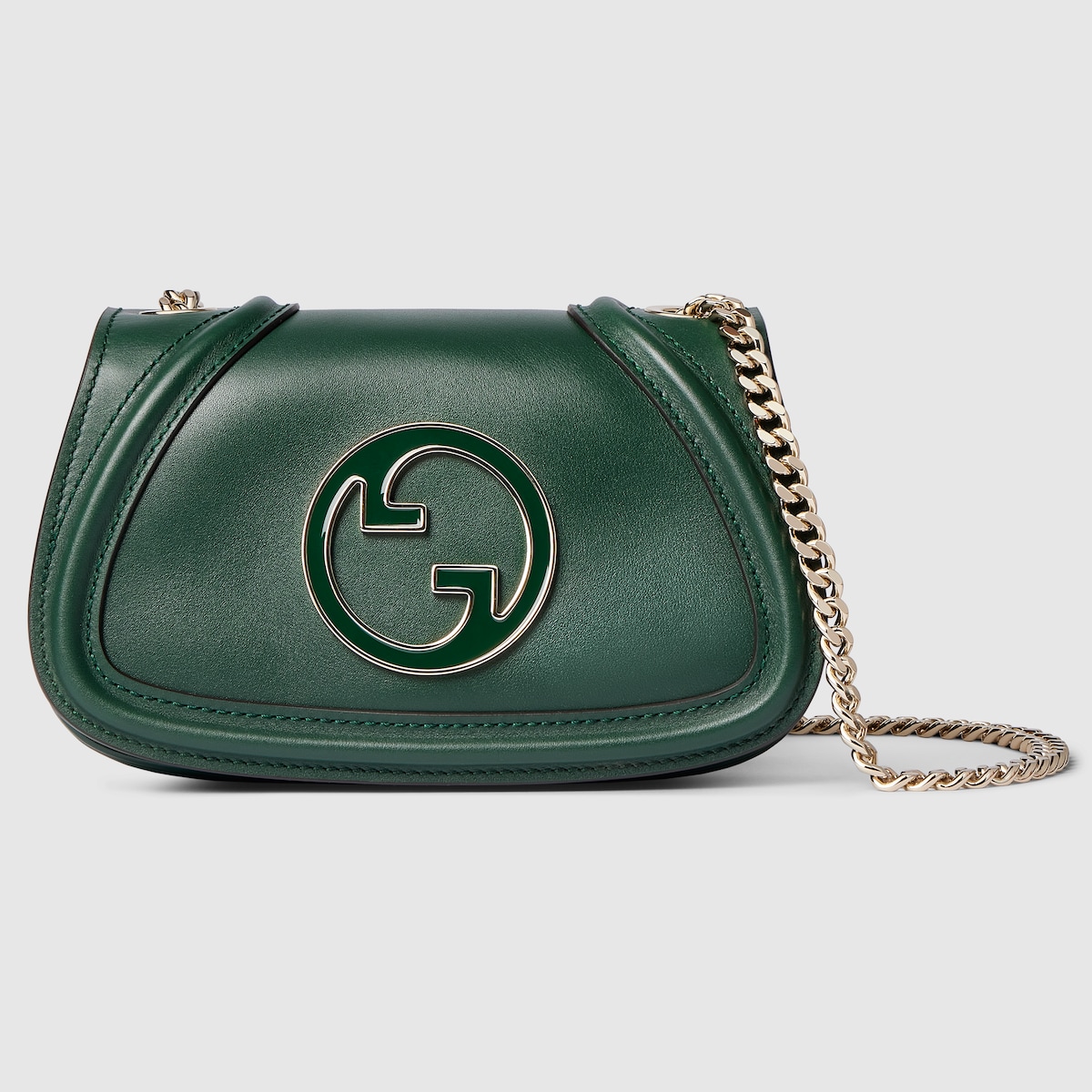 Gucci Blondie small shoulder bag in green leather | GUCCI® PT