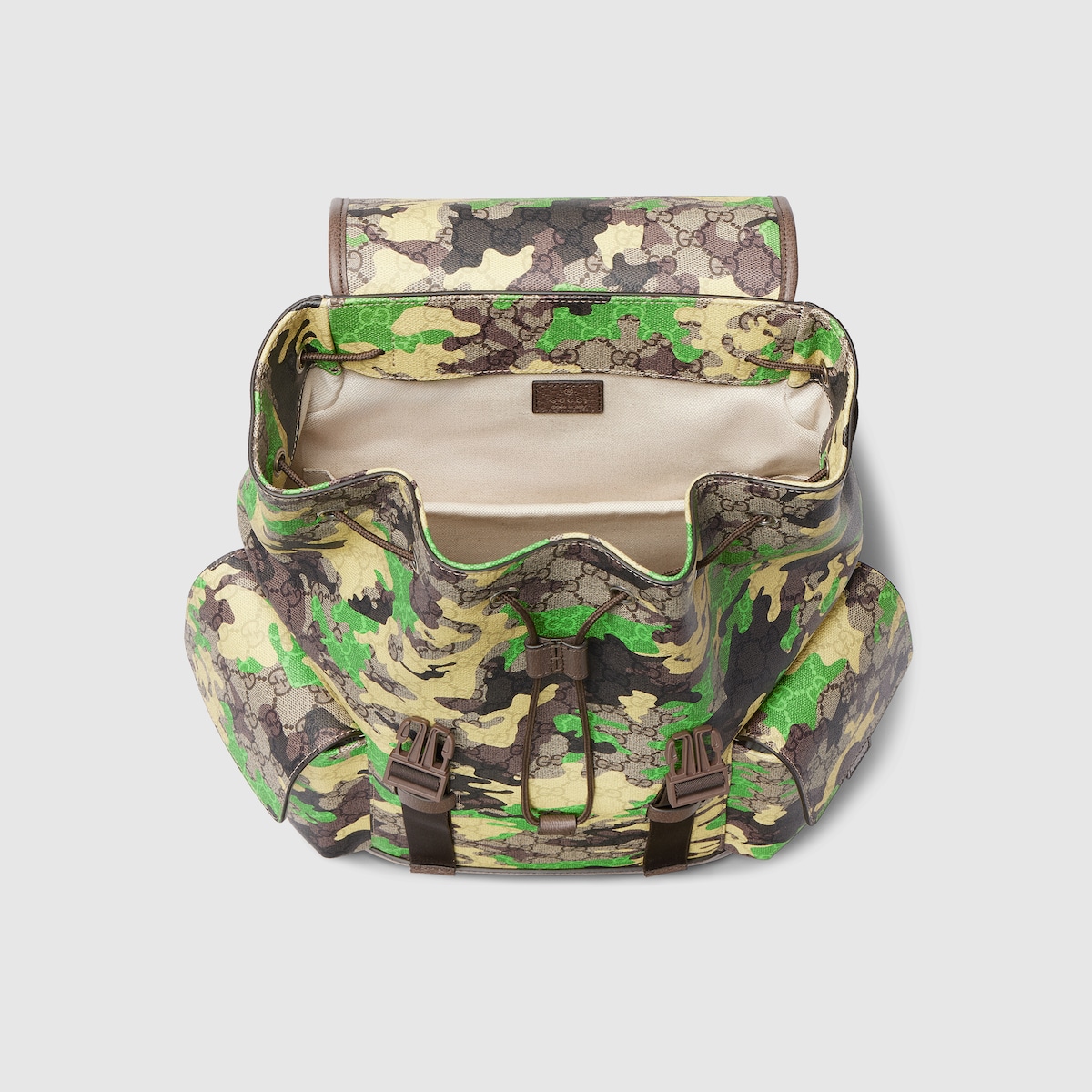 GG large backpack in green and yellow GG fabric | GUCCI® HU