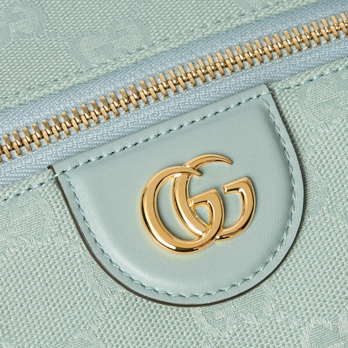 Gucci Vanity medium top handle bag in icy blue GG canvas | GUCCI® SG