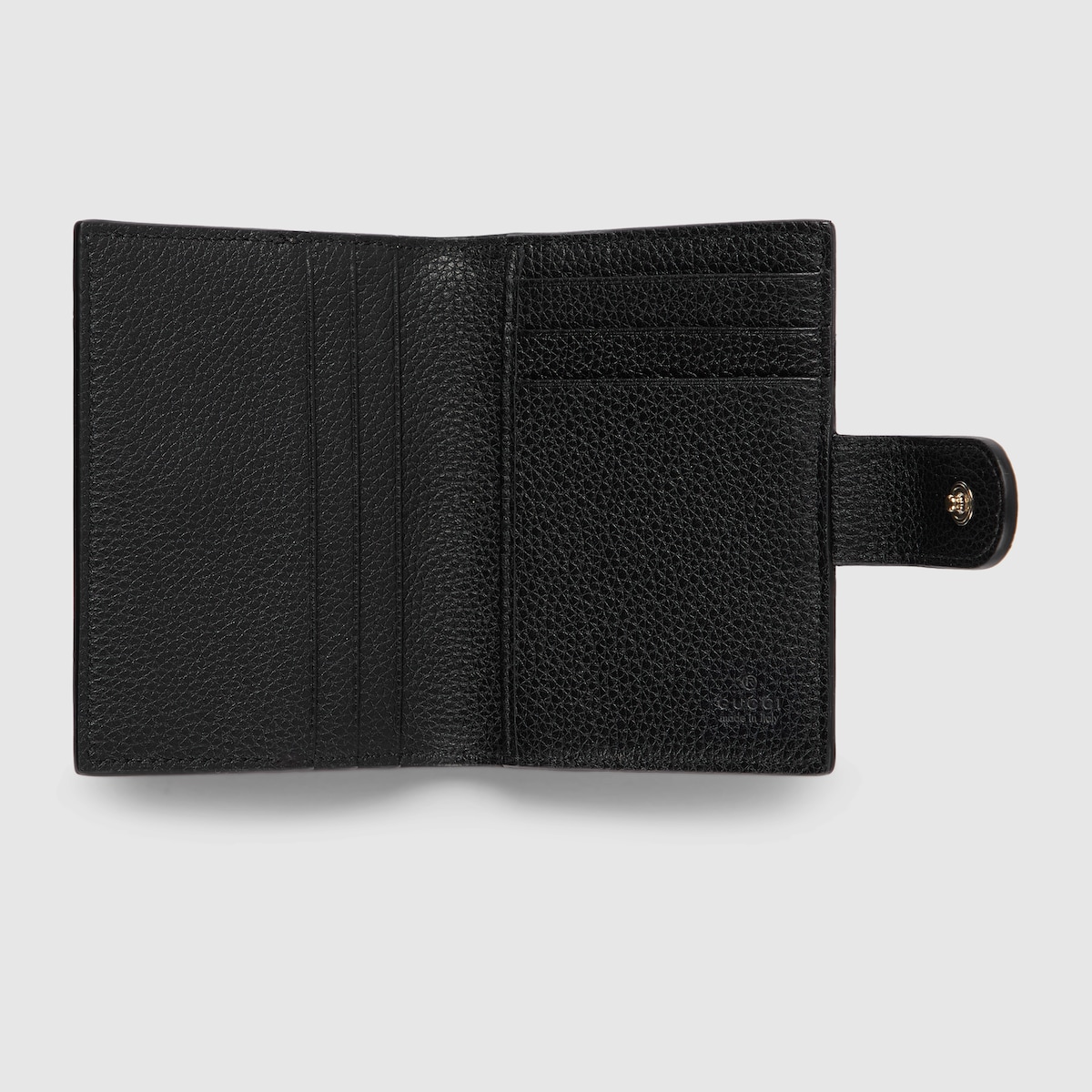 Bi-color GG Marmont card case in black leather | GUCCI® SG