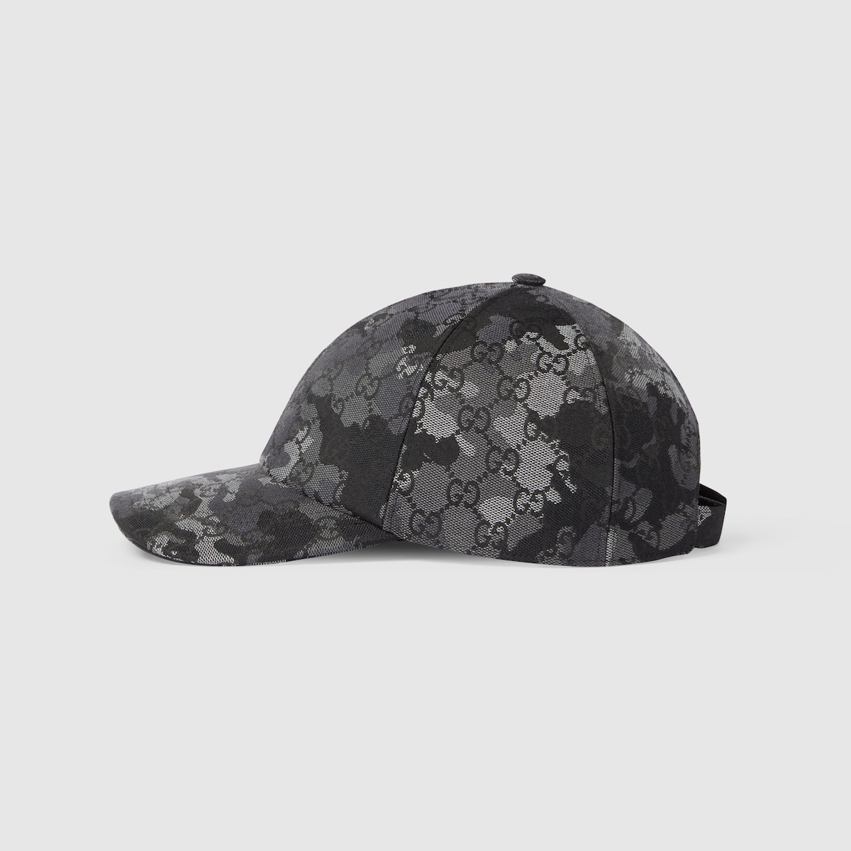 GG marbled canvas baseball hat in black and grey | GUCCI® US