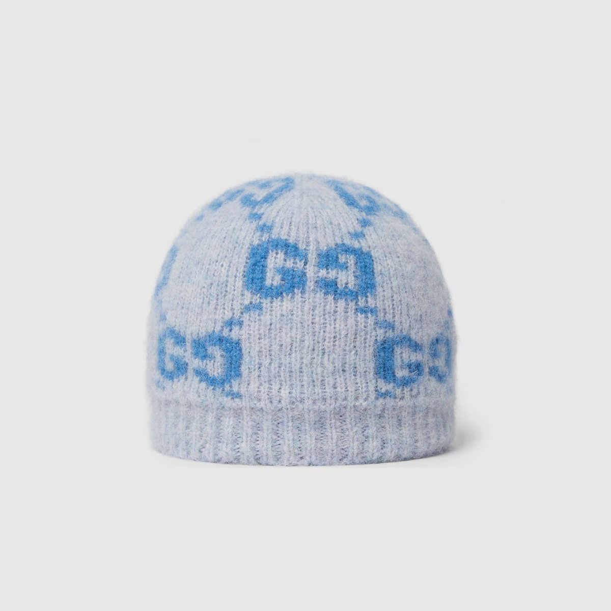 Bonnet en mélange d’alpaga GG en bleu et bleu clair | GUCCI® FR