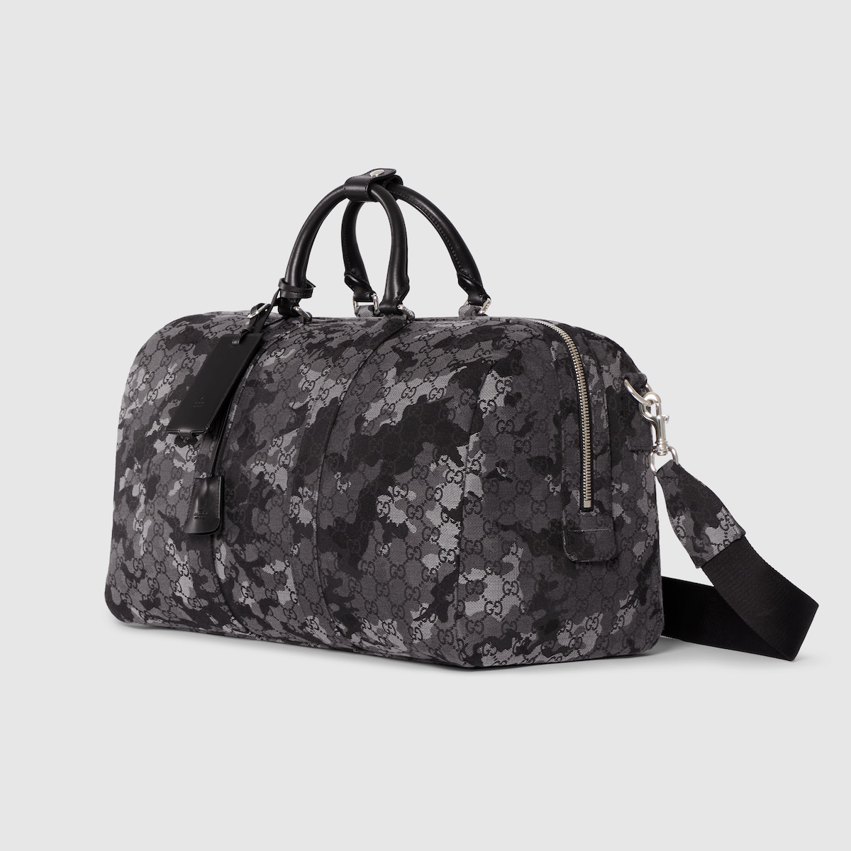 GG canvas large duffle bag in black camouflage GG canvas | GUCCI® NL