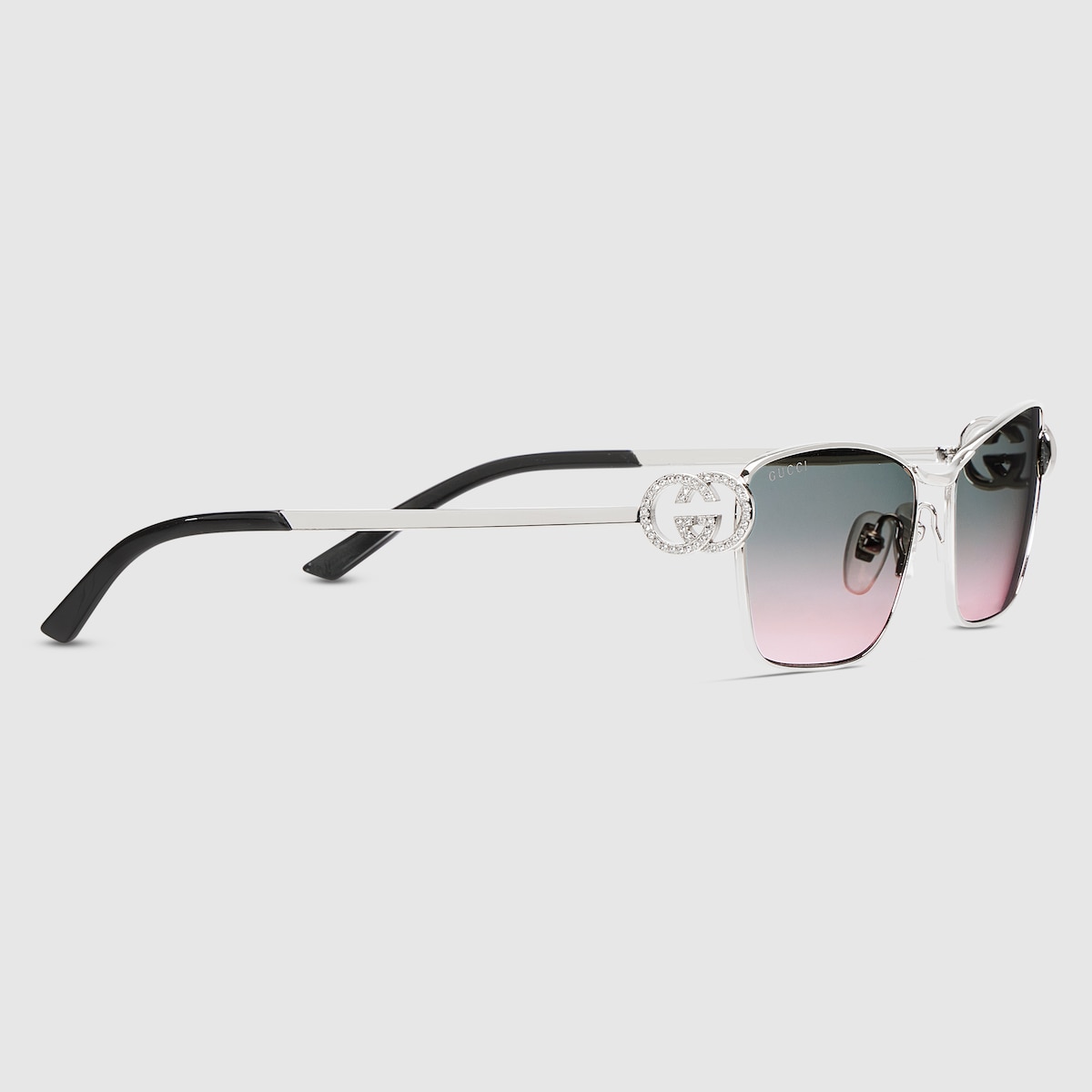Rectangular frame sunglasses in silver | GUCCI® GR