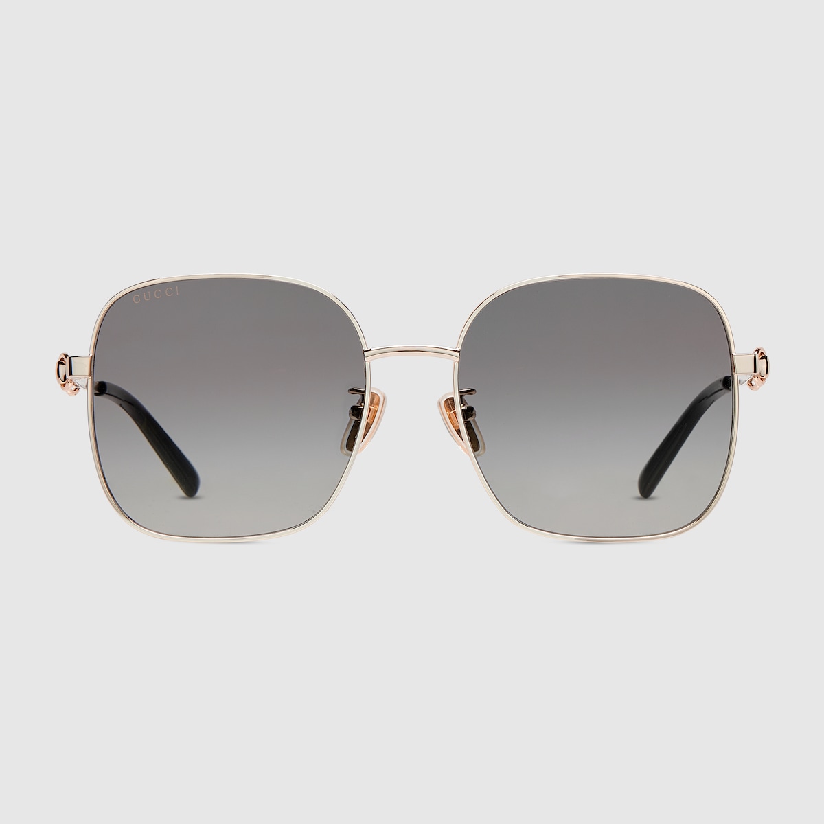 Square frame sunglasses in gold | GUCCI® CA