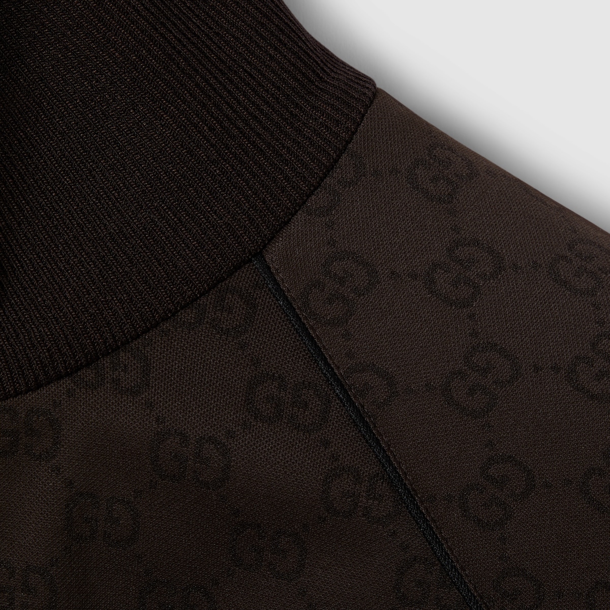 GG jersey jacquard zip jacket in dark brown | GUCCI® TR
