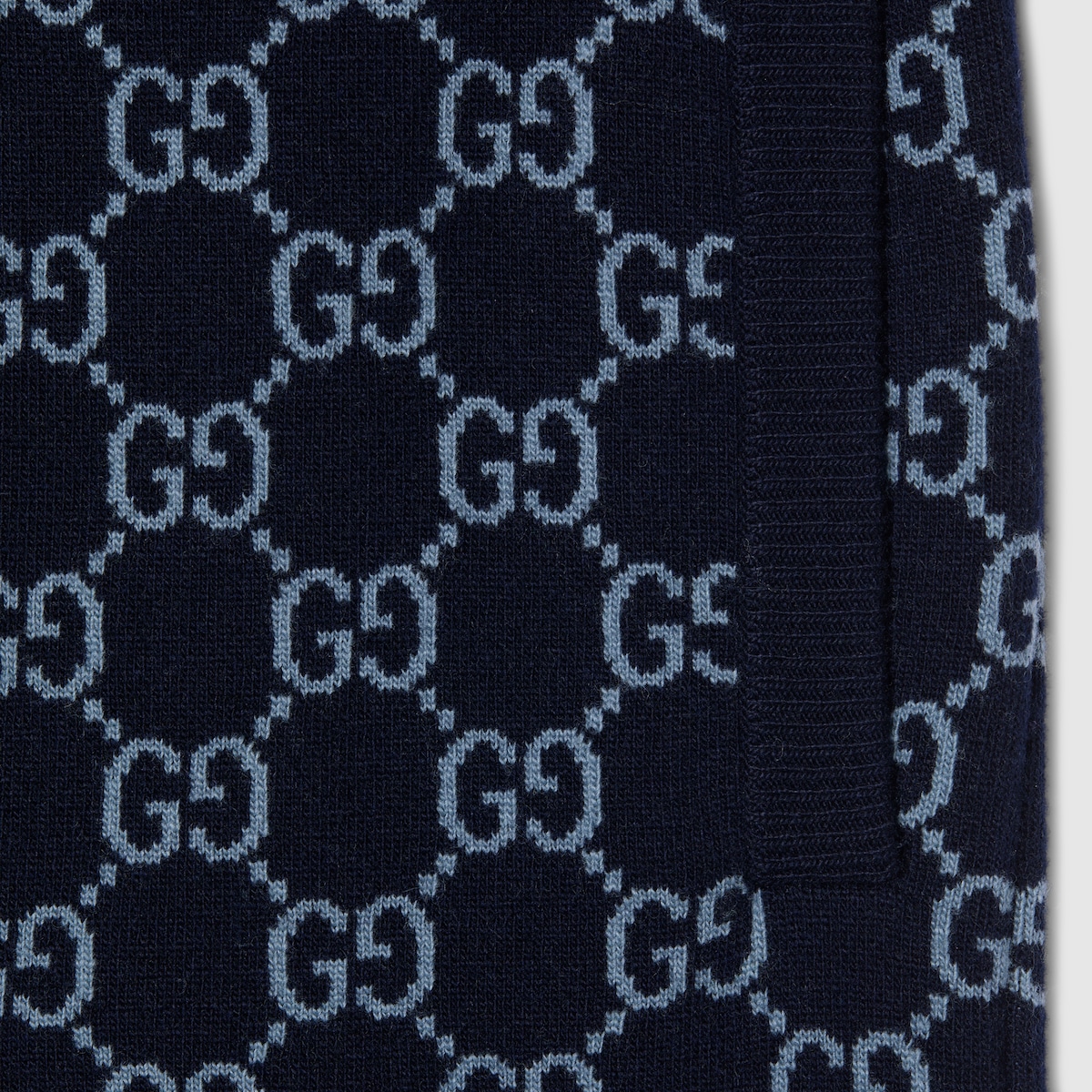 GG knit double wool leisure trousers in dark blue and grey | GUCCI® SG