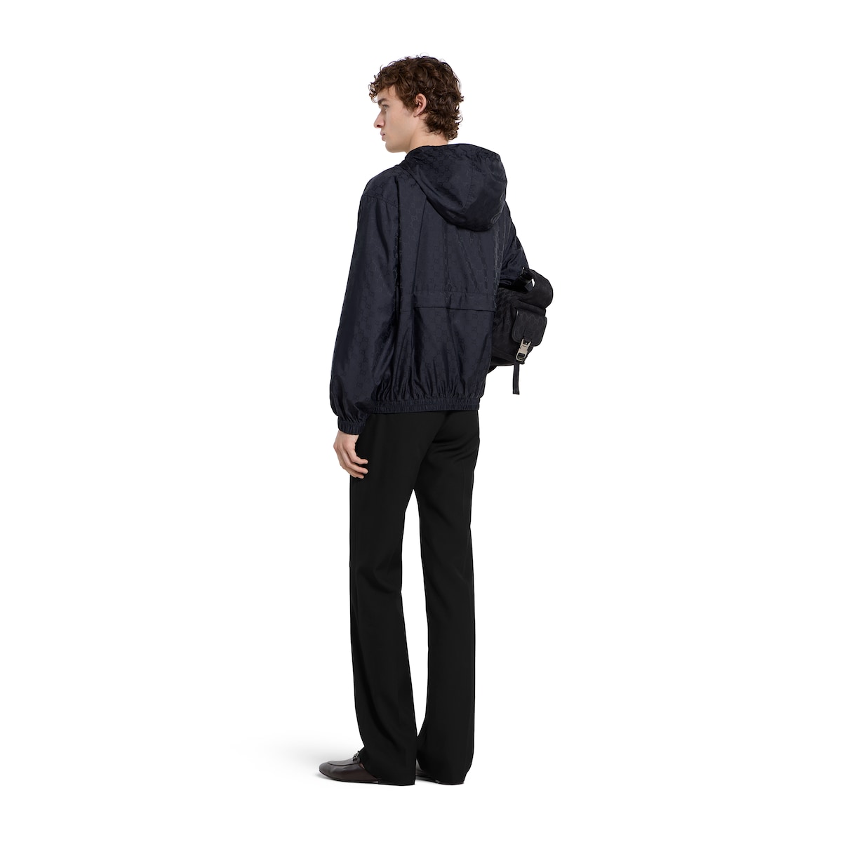 Wool gabardine pant with embroidery in black | GUCCI® CA