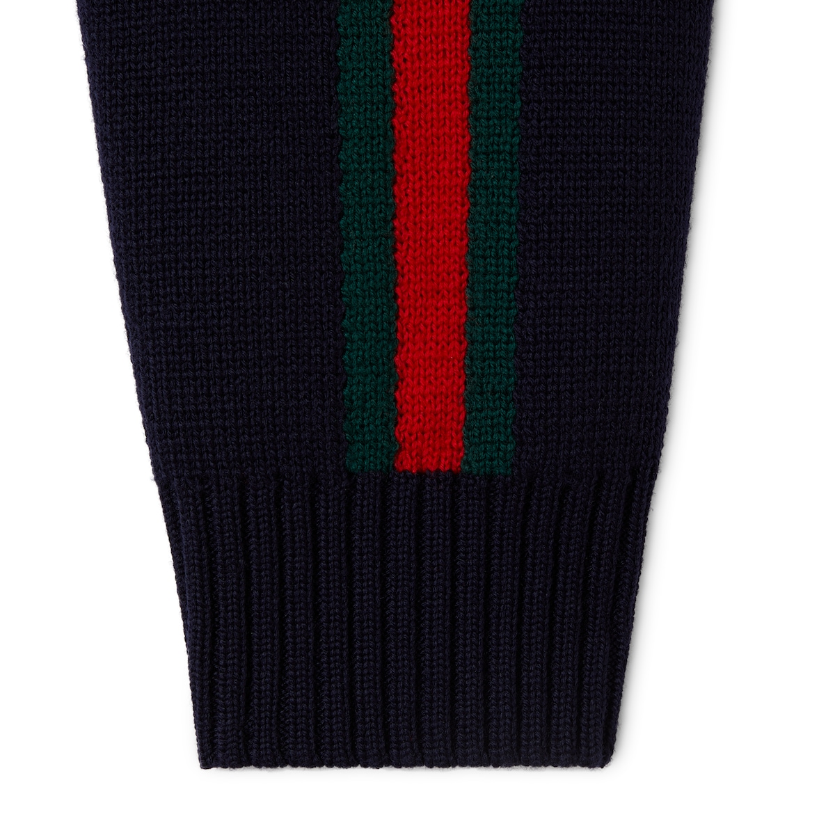 Woven stitch knit wool zip jacket in dark blue | GUCCI® NZ
