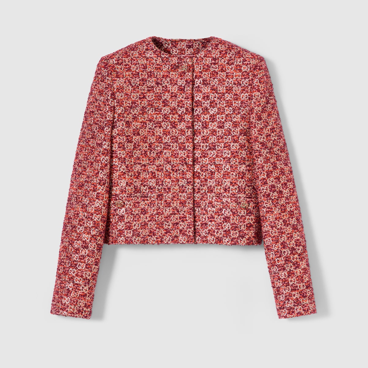GG tweed jacket in orange and red | GUCCI® NL