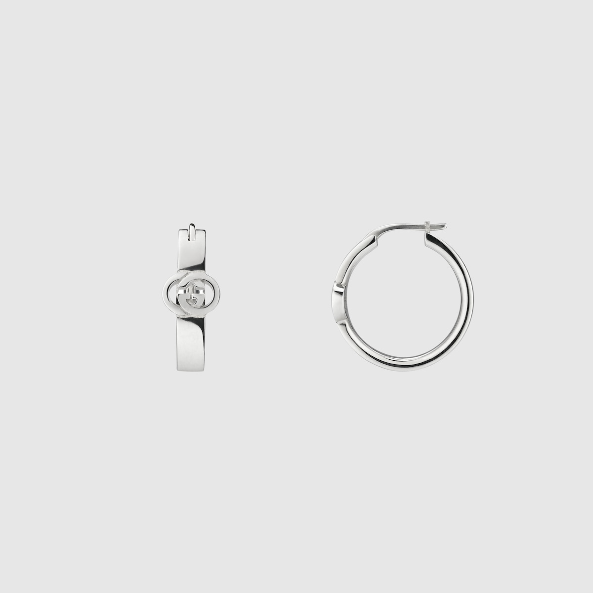 Gucci Interlocking hoop earrings in 925 sterling silver | GUCCI® US