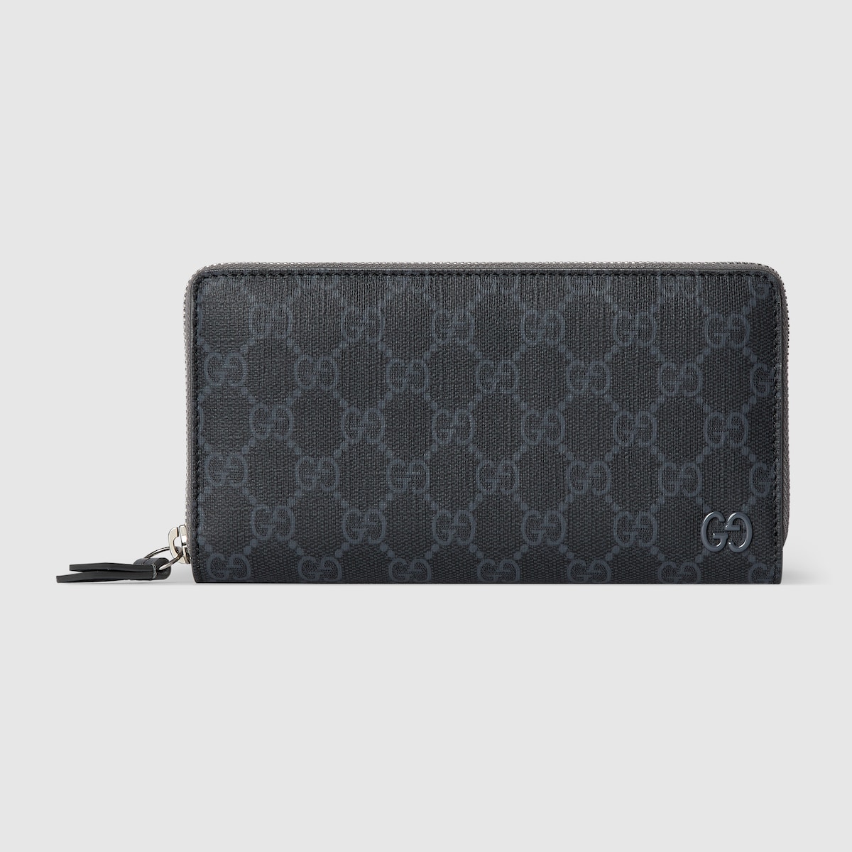 Grey interior GG zip around wallet in black GG Supreme | GUCCI® NZ