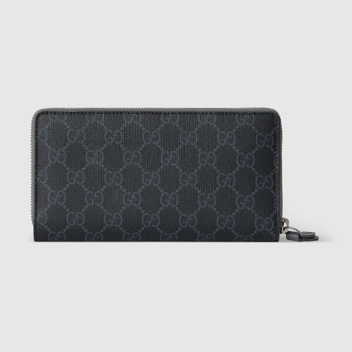 Grey interior GG zip around wallet in black GG Supreme | GUCCI® SG