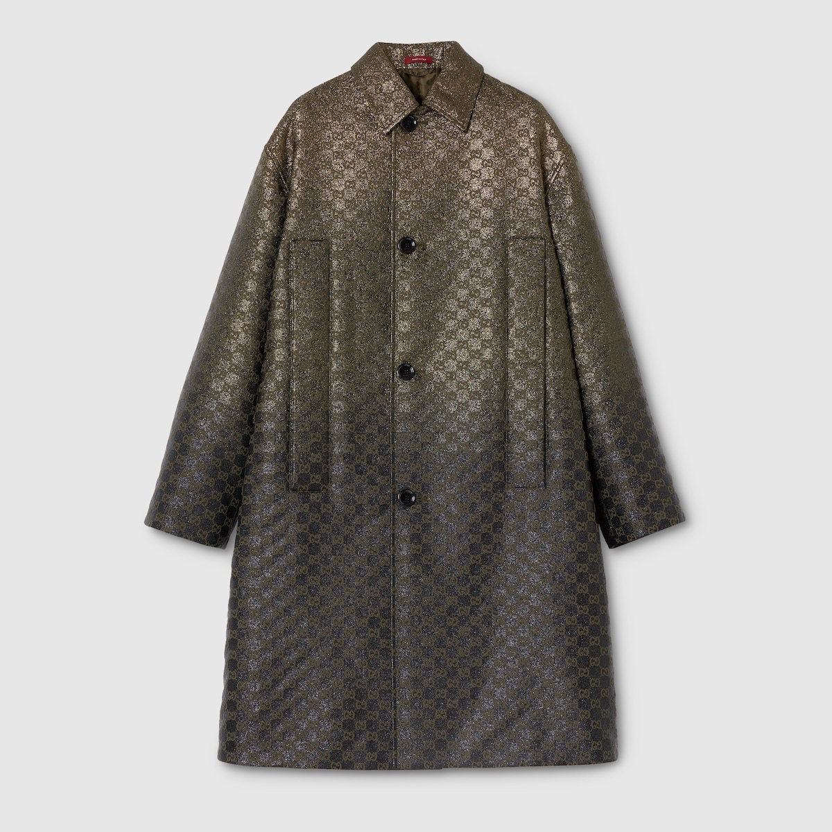 GG canvas lamé coat in gradient gold and green | GUCCI® SG