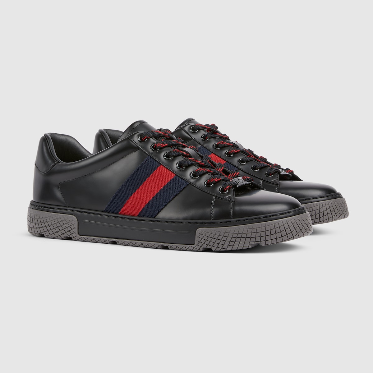 Men's Gucci Ace sneaker with Web in black leather | GUCCI® US