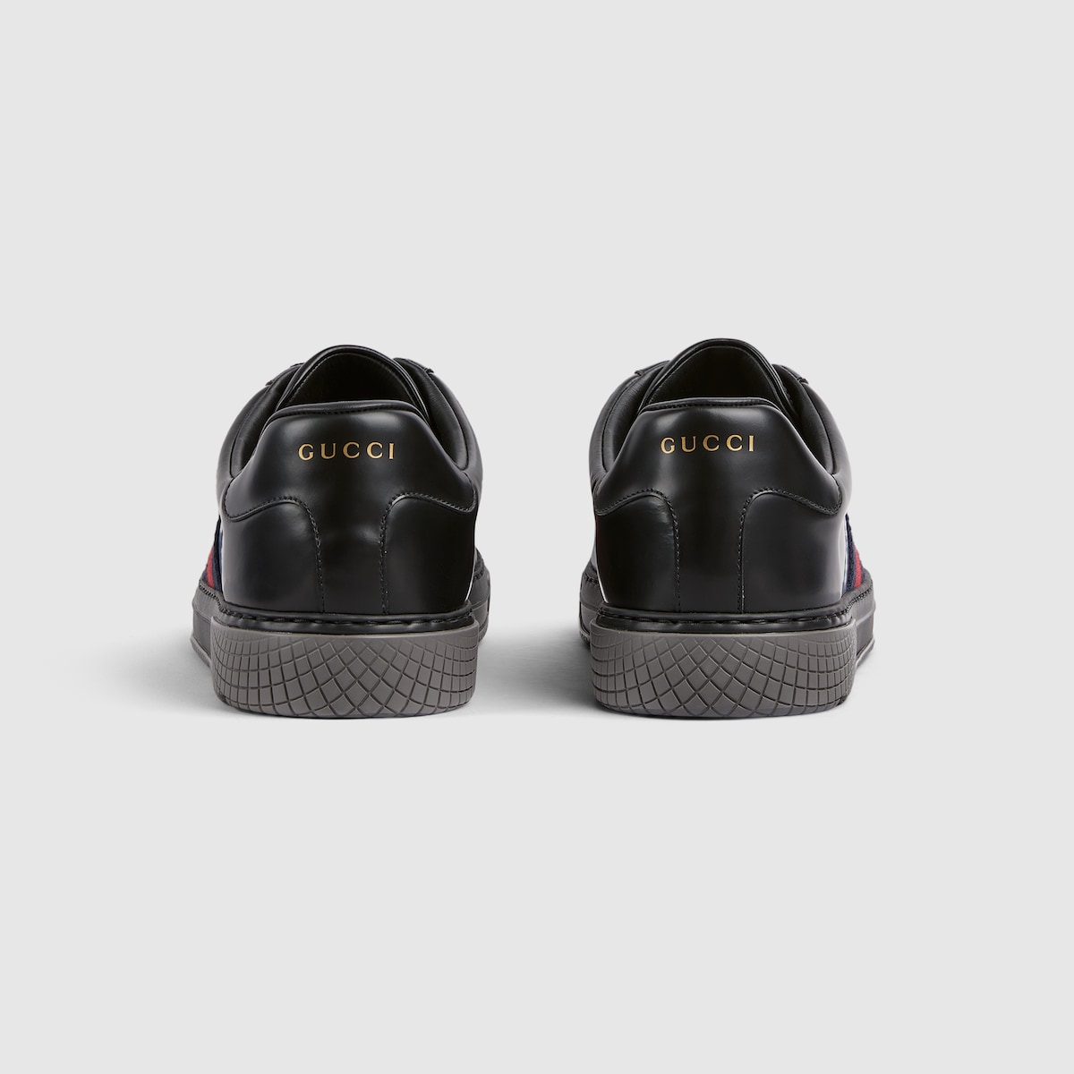 Men's Gucci Ace trainers with Web in black leather | GUCCI® UK