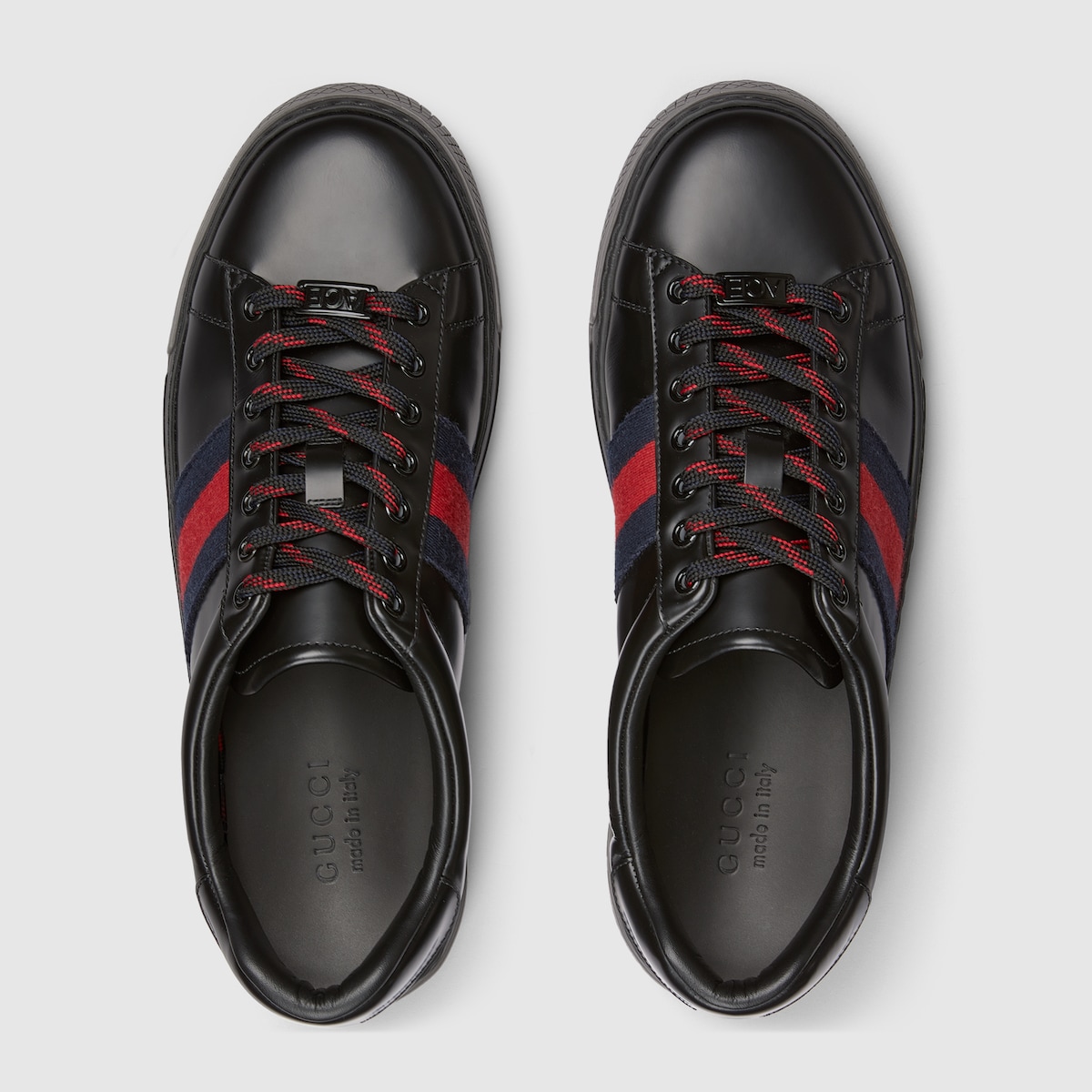 Men's Gucci Ace sneaker with Web in black leather | GUCCI® UK