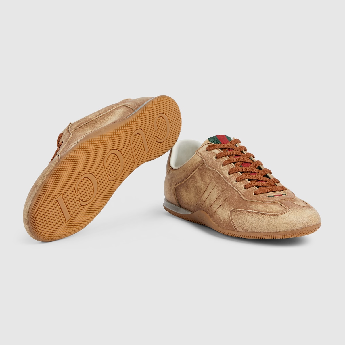 Men's Gucci Shift trainers in brown leather | GUCCI® UK