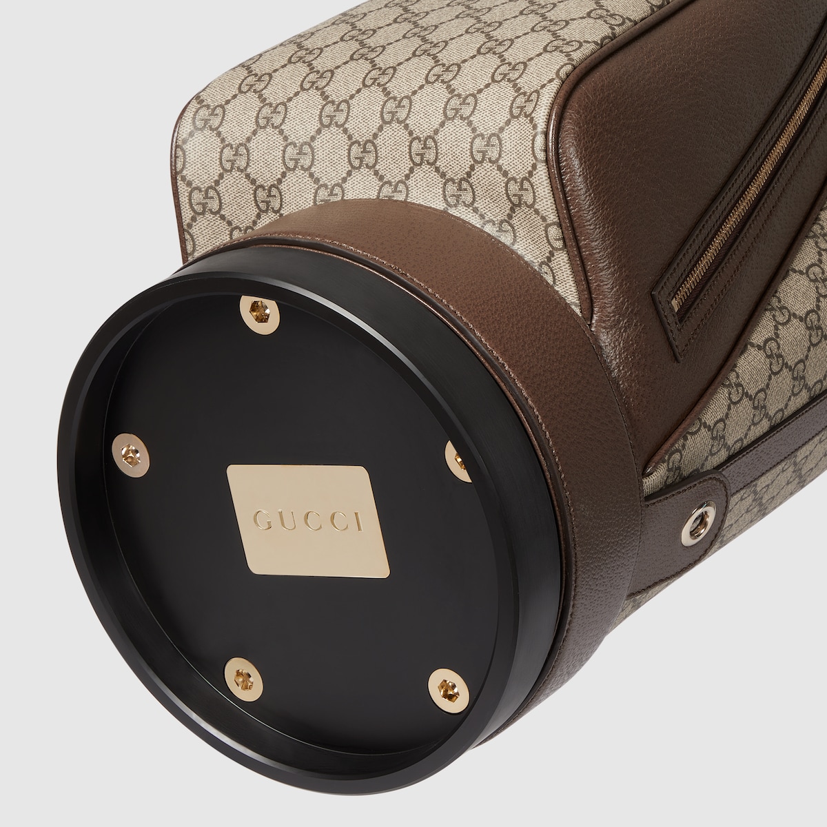 Golf bag with Web detail in beige and dark brown GG fabric | GUCCI® UK
