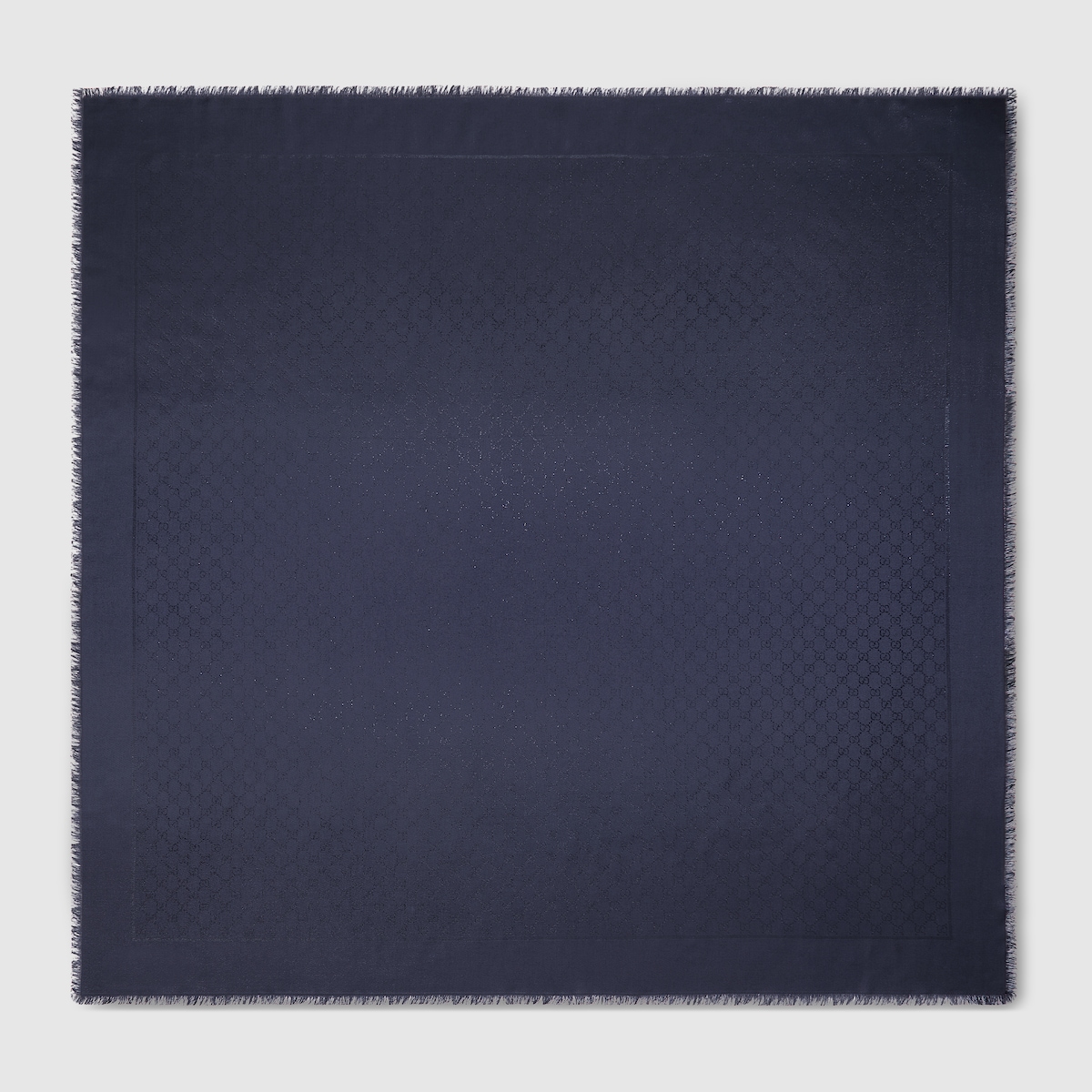 GG silk wool lamé shawl in dark blue | GUCCI® QA