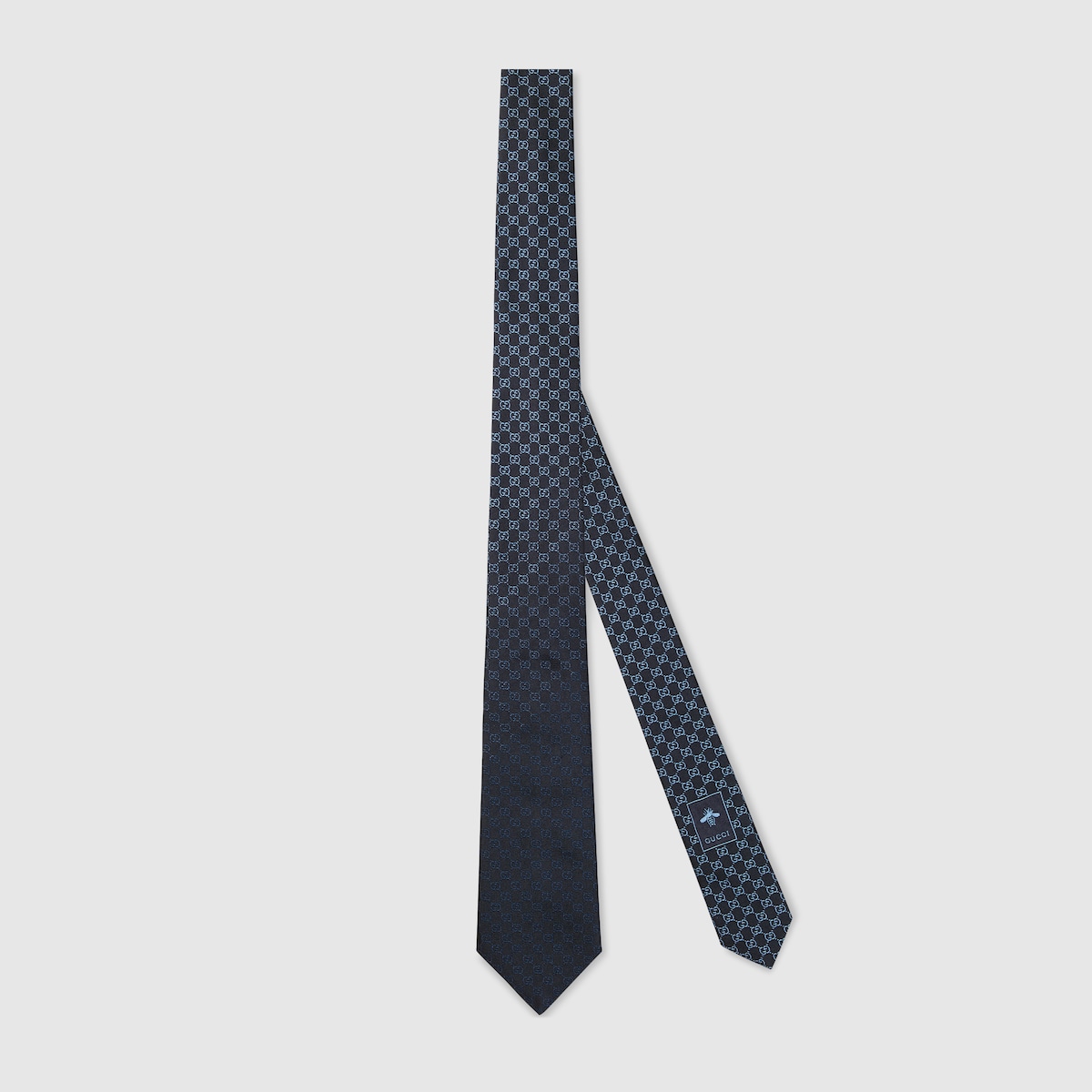 GG silk jacquard tie in dark blue and light blue | GUCCI® US