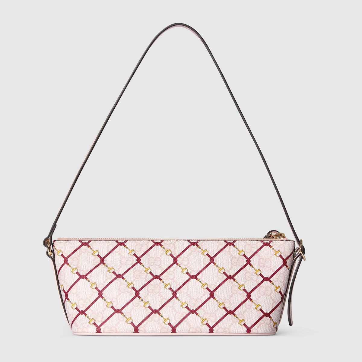 Printed GG small shoulder bag in pink and red GG fabric | GUCCI® US