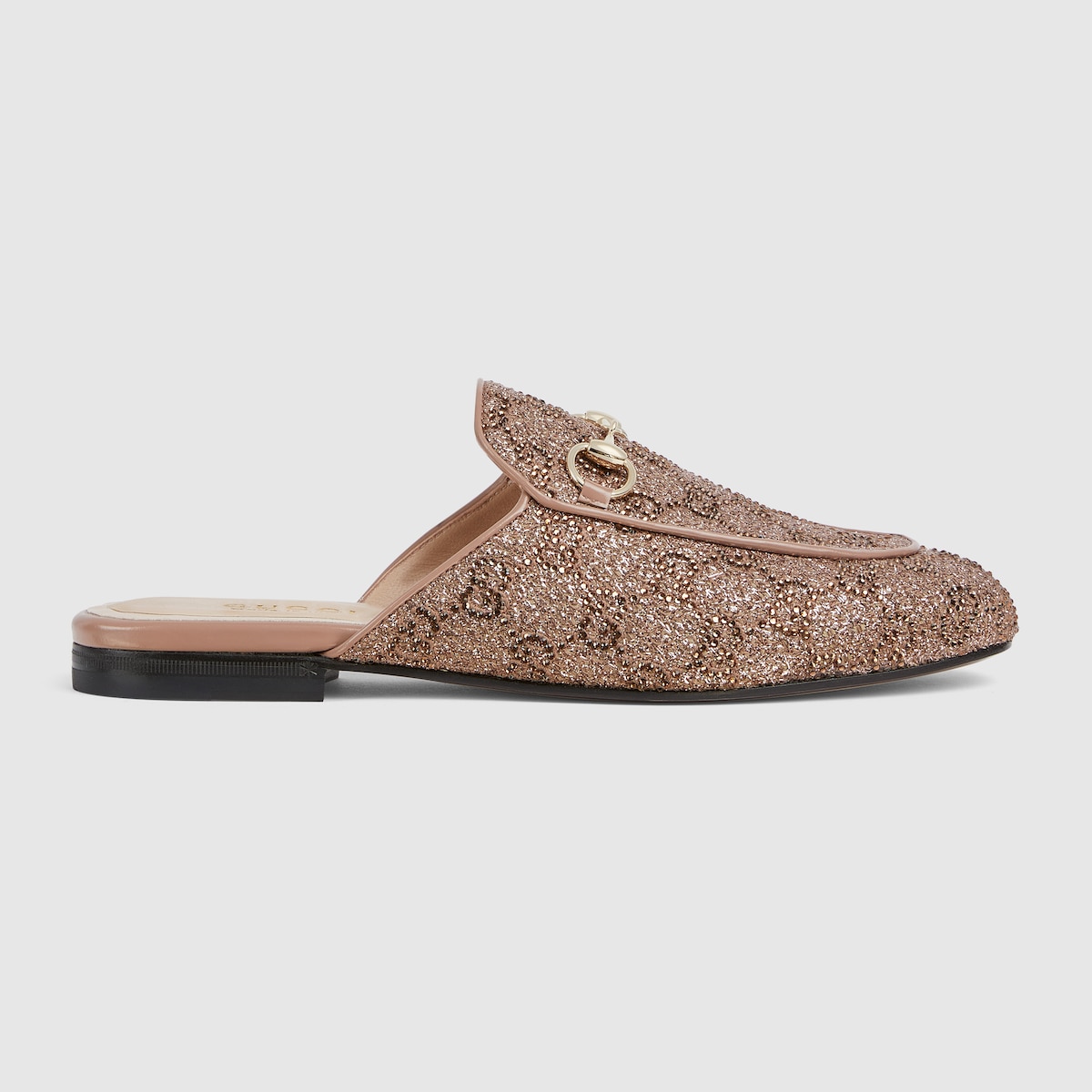 Women's crystal Princetown slipper in taupe GG crystal fabric | GUCCI® SI