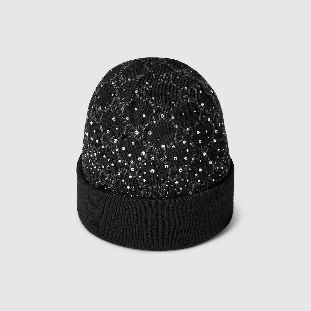 GG wool beanie hat with crystals in black | GUCCI® AU