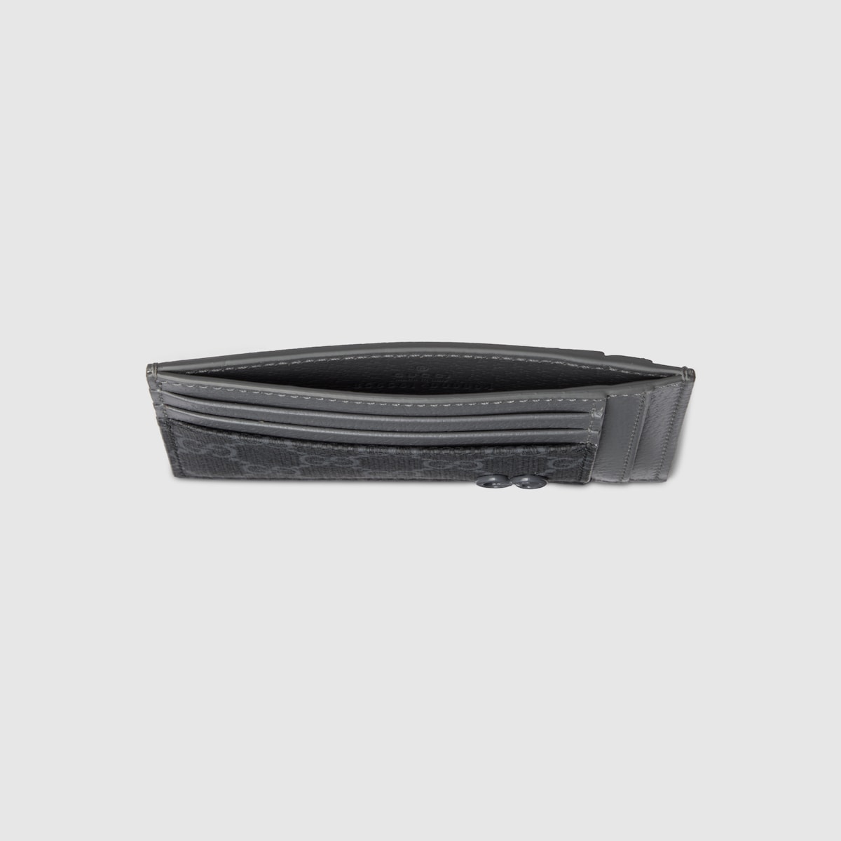 Grey trim GG card case in black GG Supreme | GUCCI® UK