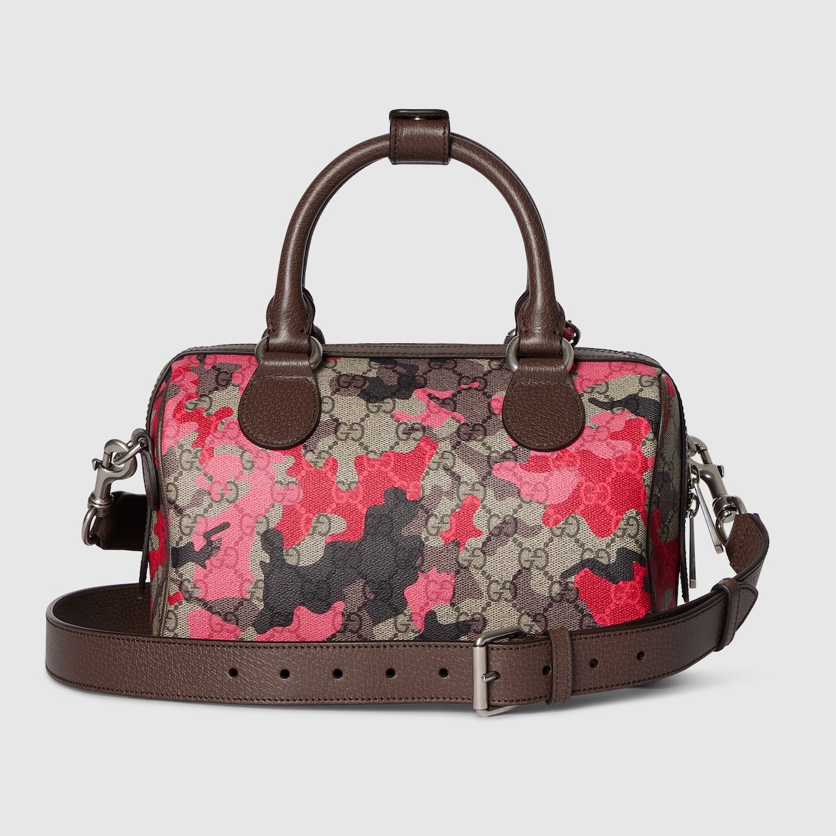 GG small duffle bag in pink and red GG fabric | GUCCI® US