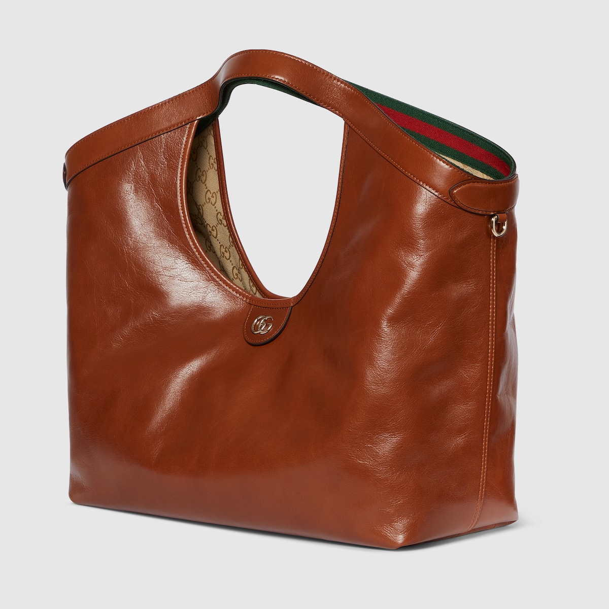 Gucci Giglio Large Tote Bag In Dark Brown Leather Gucci Za