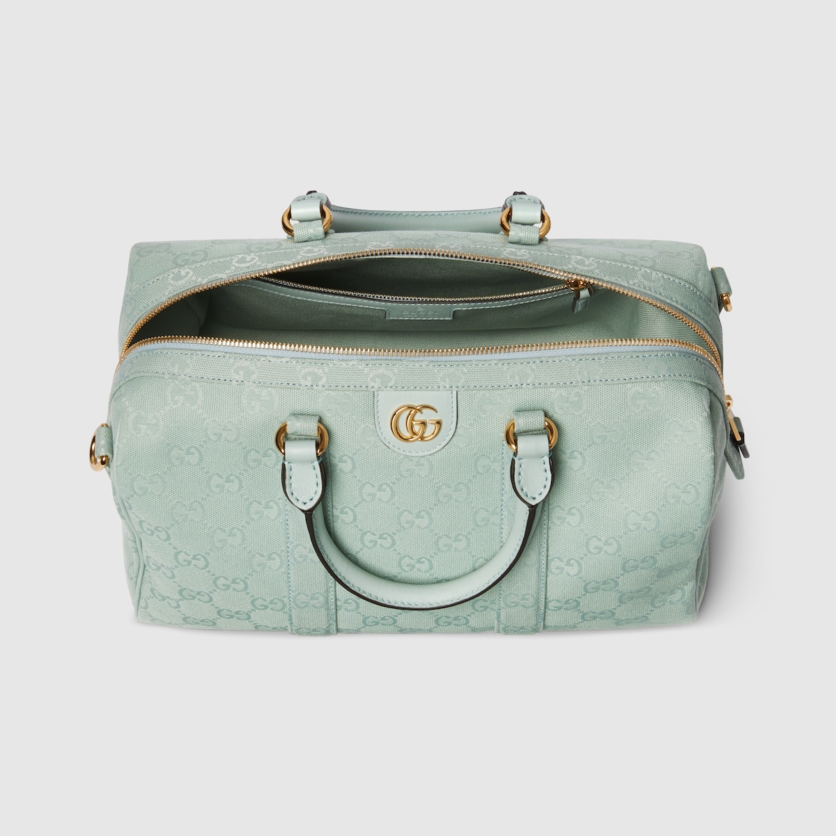 Ophidia medium boston bag in icy blue GG canvas | GUCCI® CA