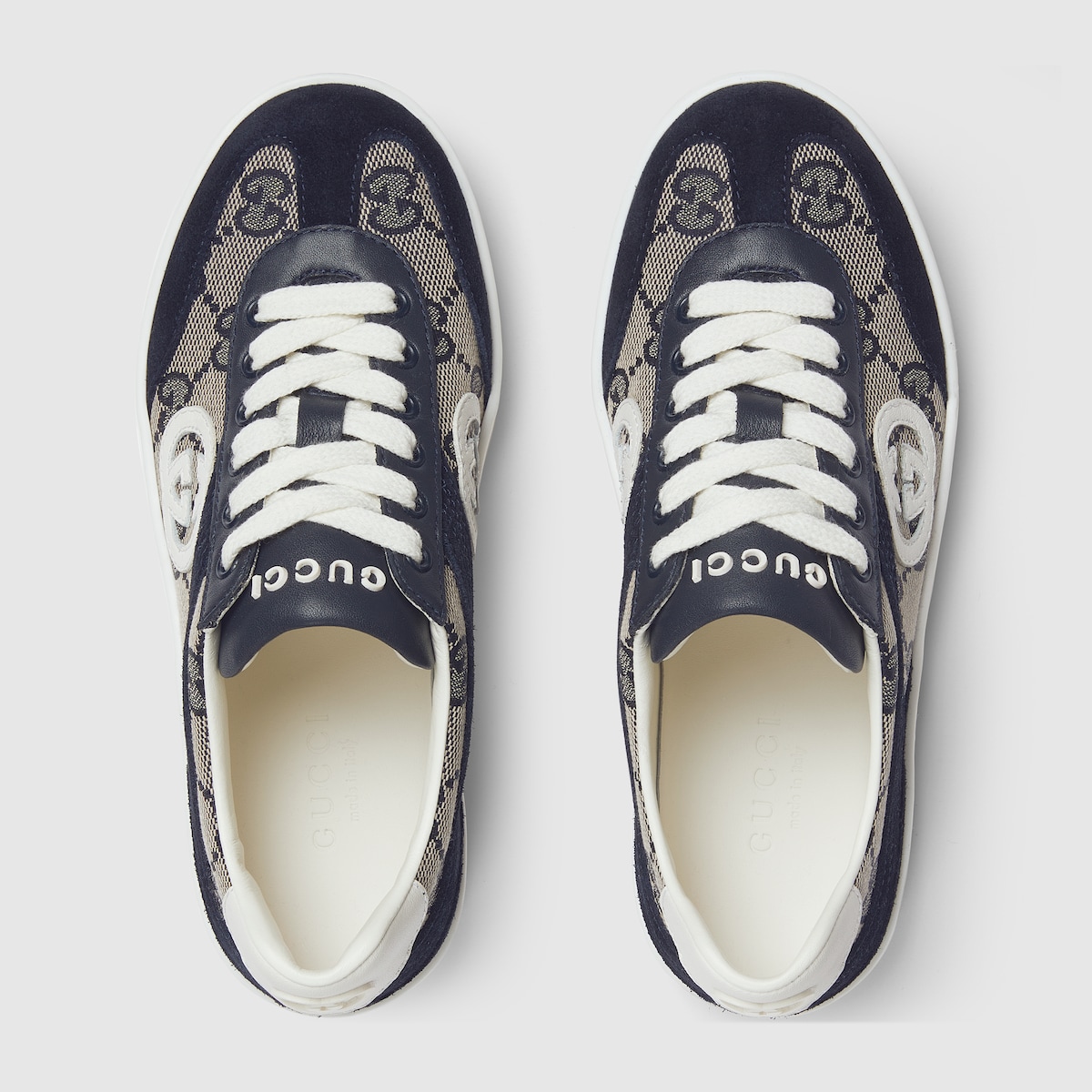 Children's G74 sneaker in beige and blue GG canvas | GUCCI® US