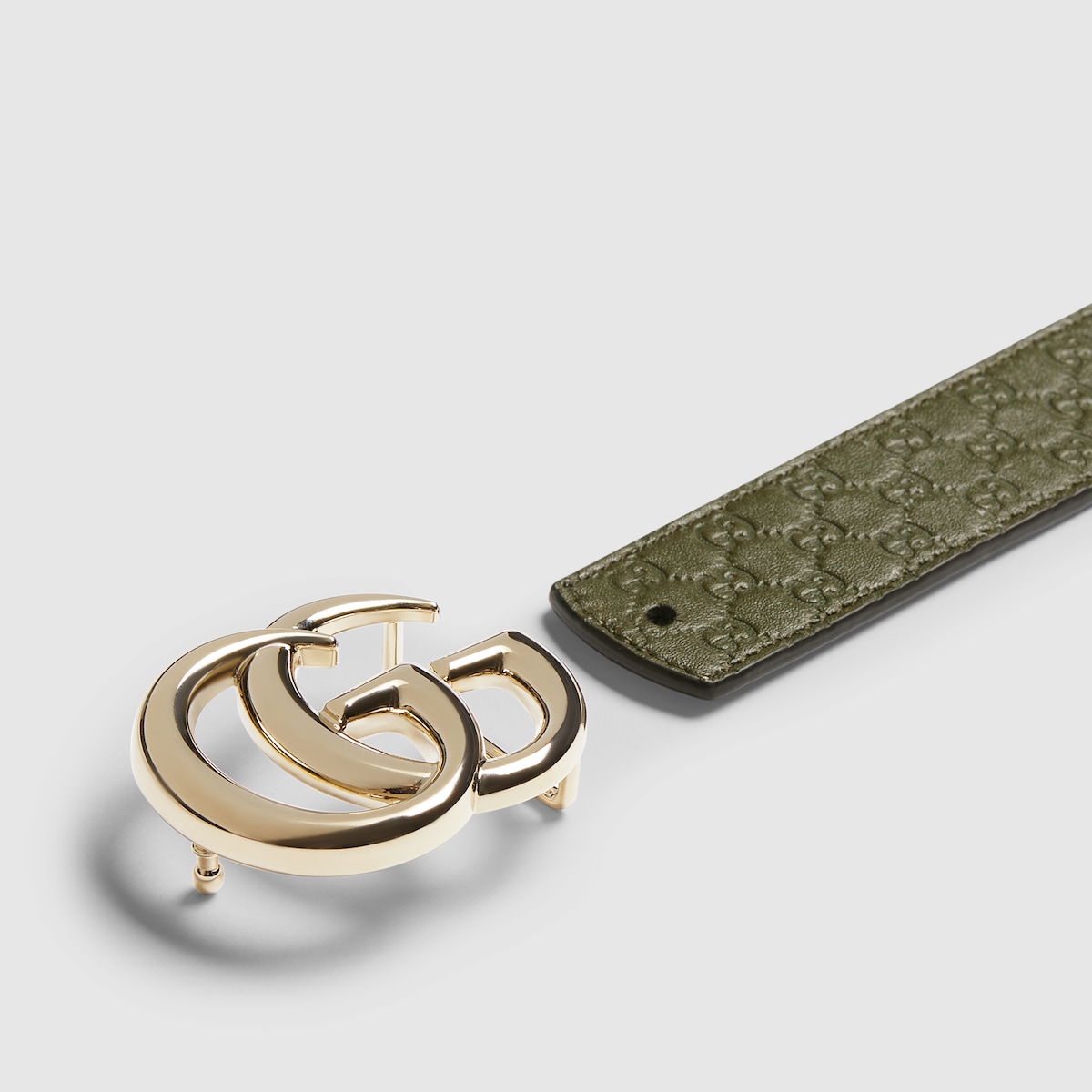 Reversible GG Marmont belt in green GG and beige leather | GUCCI® ZA