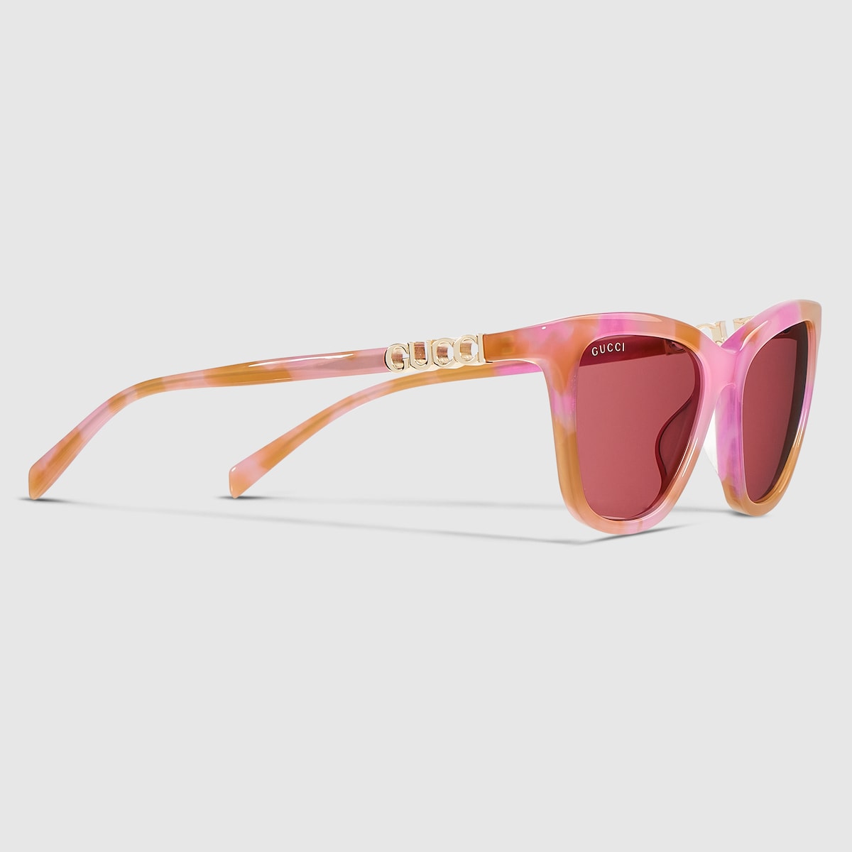 Cat eye sunglasses in pink tortoiseshell | GUCCI® CA