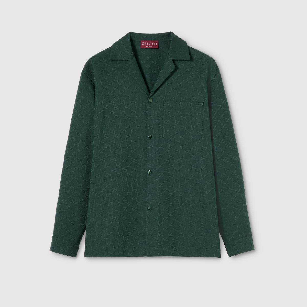 Camicia in tessuto GG in verde scuro | GUCCI® IT