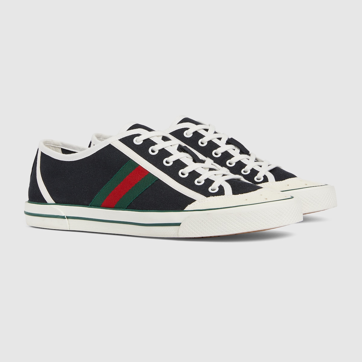 Men's Gucci Tennis 1977 sneaker in black canvas | GUCCI® US