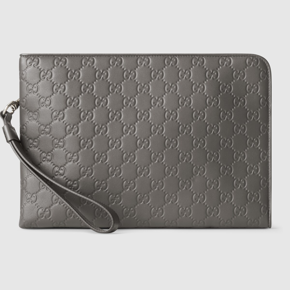 GG Emblem pouch in grey GG Supreme | GUCCI® UK