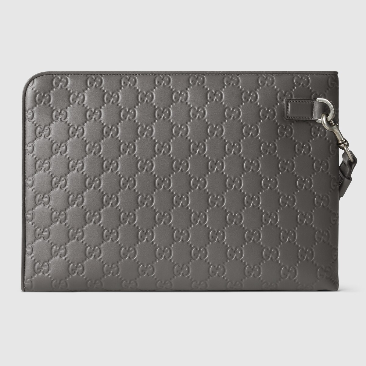 GG Emblem pouch in grey GG Supreme | GUCCI® UK