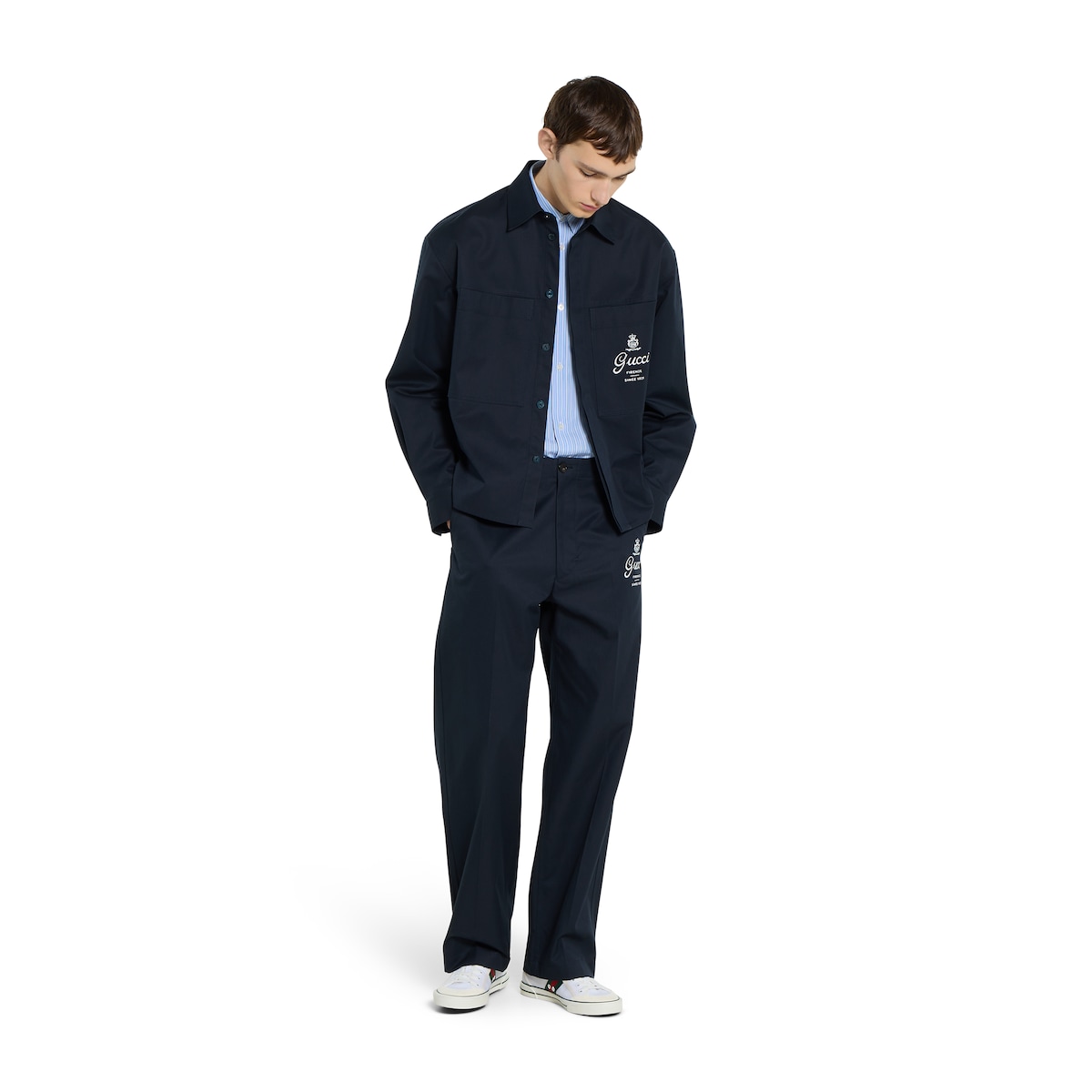 Men's Gucci Tennis 1977 sneaker in white canvas | GUCCI® US