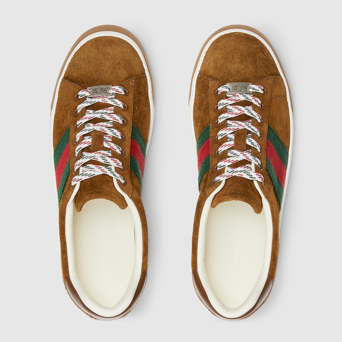 Men's Gucci Ace trainers with Web in brown suede | GUCCI® ZA