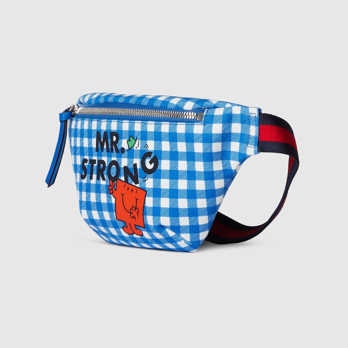 Children's belt bag with print in blue and white cotton | GUCCI® CA