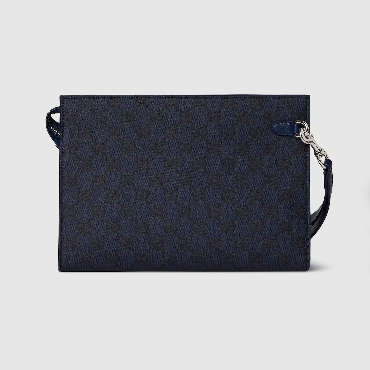 GG medium pouch with print in dark blue GG Supreme | GUCCI® UK
