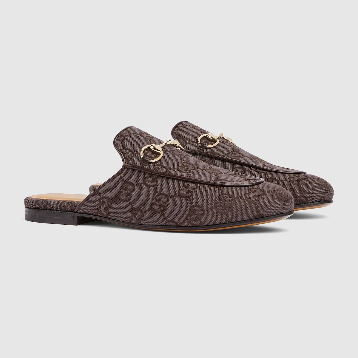 Women's Princetown slipper in dark brown GG canvas | GUCCI® US