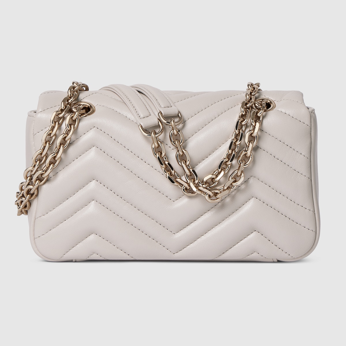 GG Marmont small shoulder bag in light grey leather | GUCCI® CA